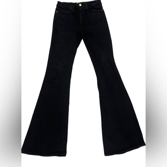 Frame Denim | Jeans | Frame Le One Flare High Rise Jean In Black Size 2 ...